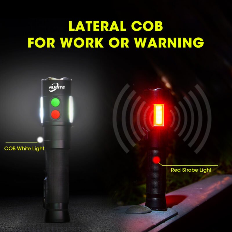 Safety Alarm Flashlight 800 Lm Rechargeable with COB light - AULITE ...