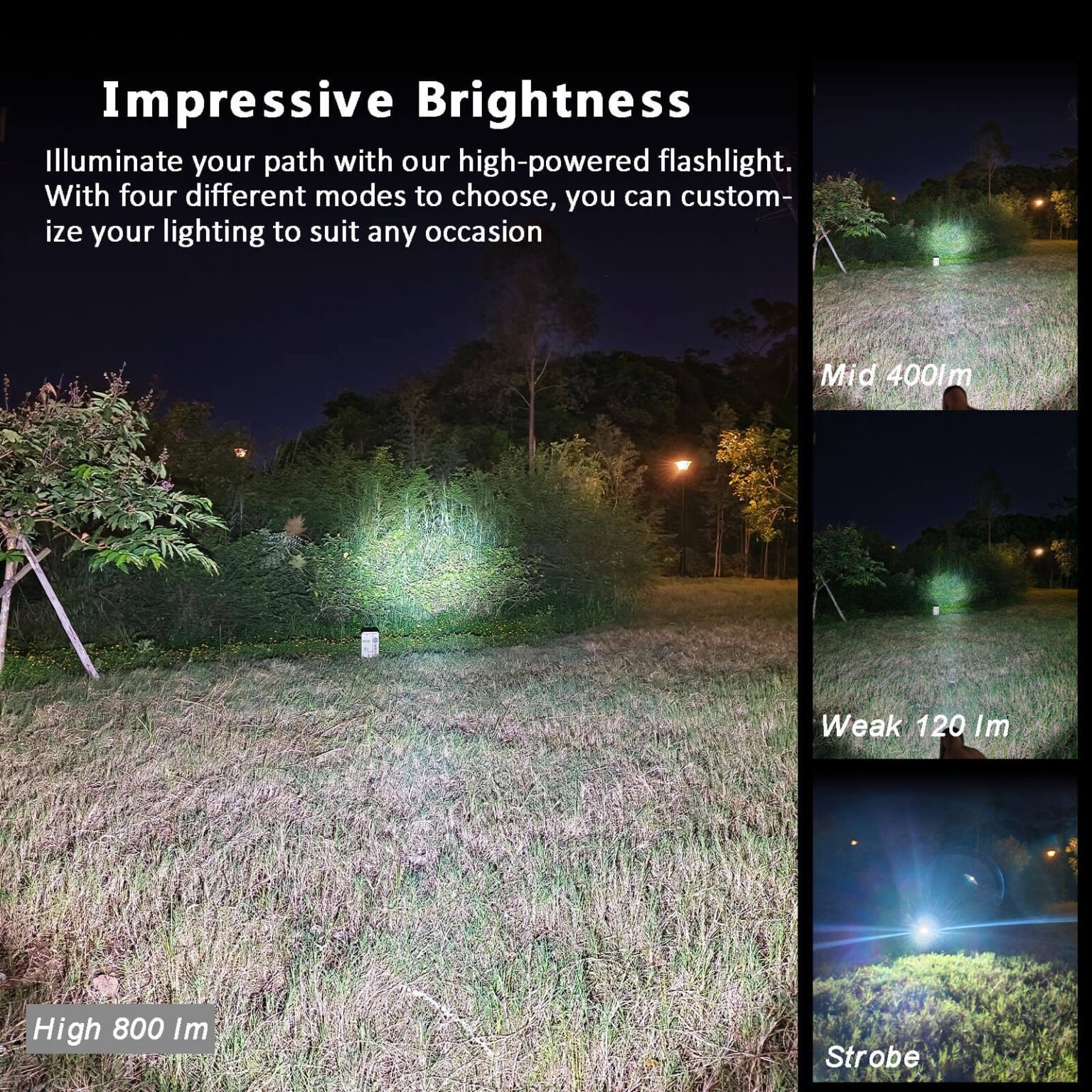 Safety Alarm Flashlight 800 Lm Rechargeable with COB light - AULITE ...