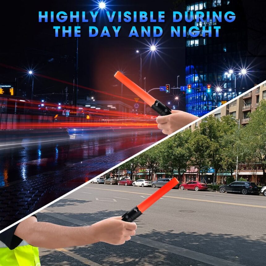 Traffic Wand Flashlight Rechargeable with Cigarette Lighter